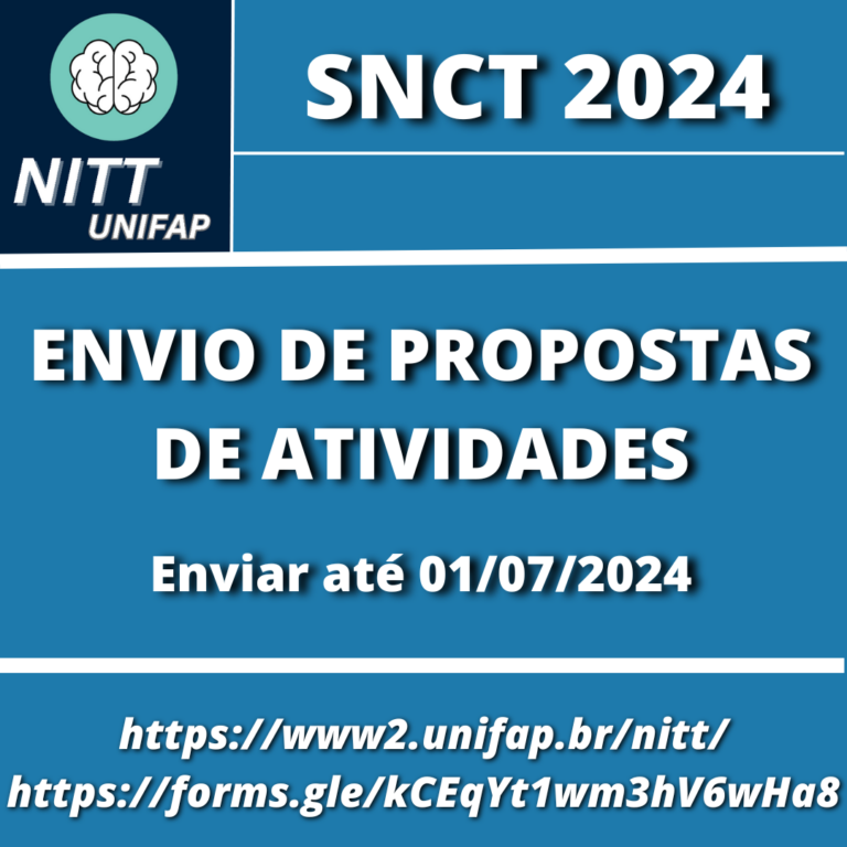 SNCT 2024 – 21ª SEMANA NACIONAL DE CIÊNCIA E TECNOLOGIA – NITT